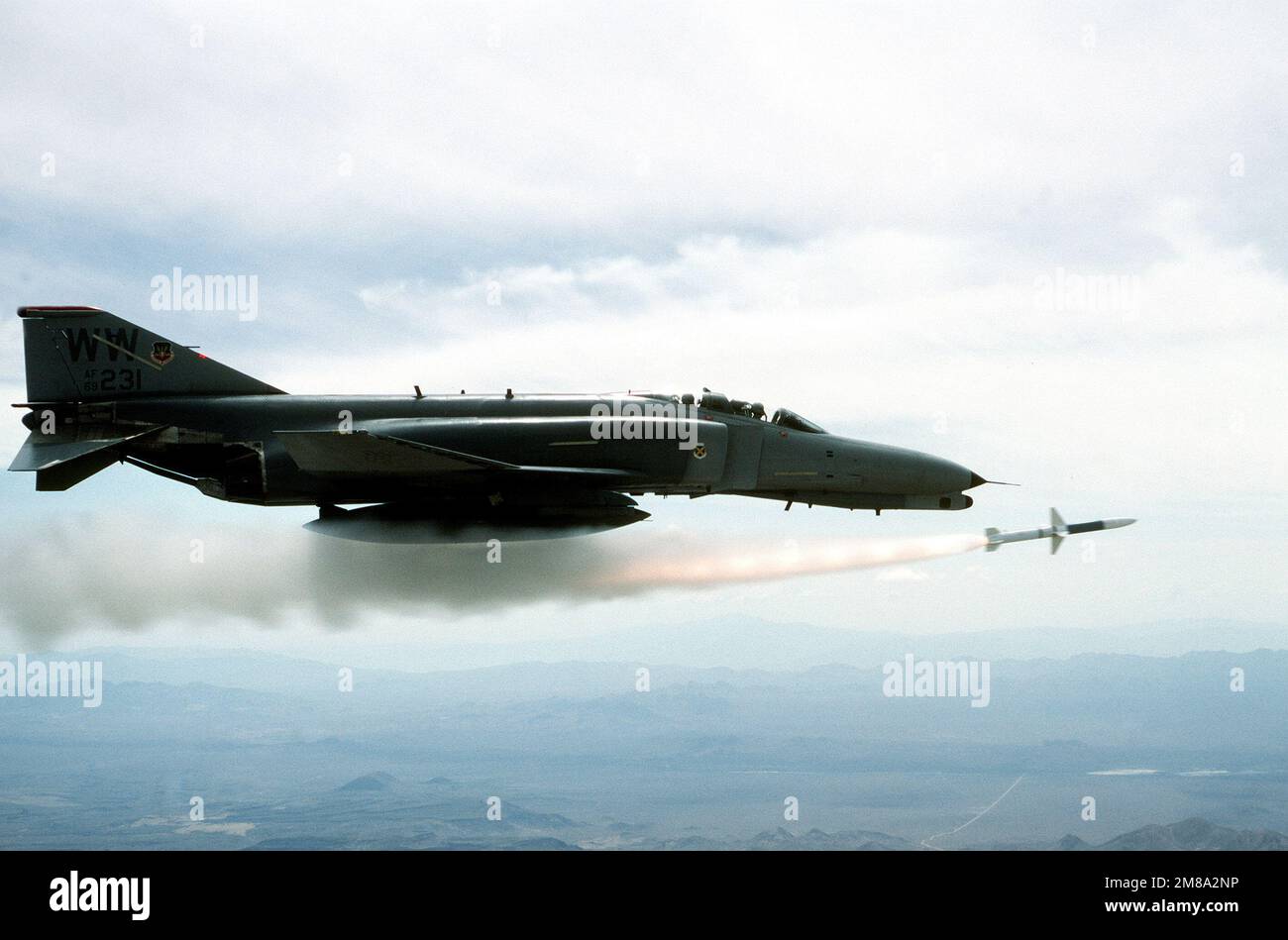 An F-4E Phantom II aircraft of the 37th Tactical Fighter Wing launches ...