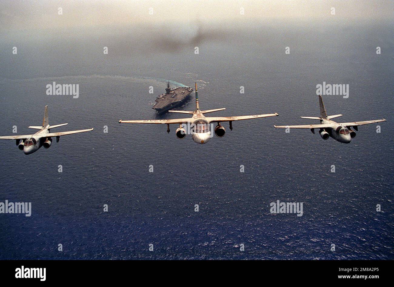 An air-to-air front view of three Air Anti-submarine Squadron 31 (VS-31 ...