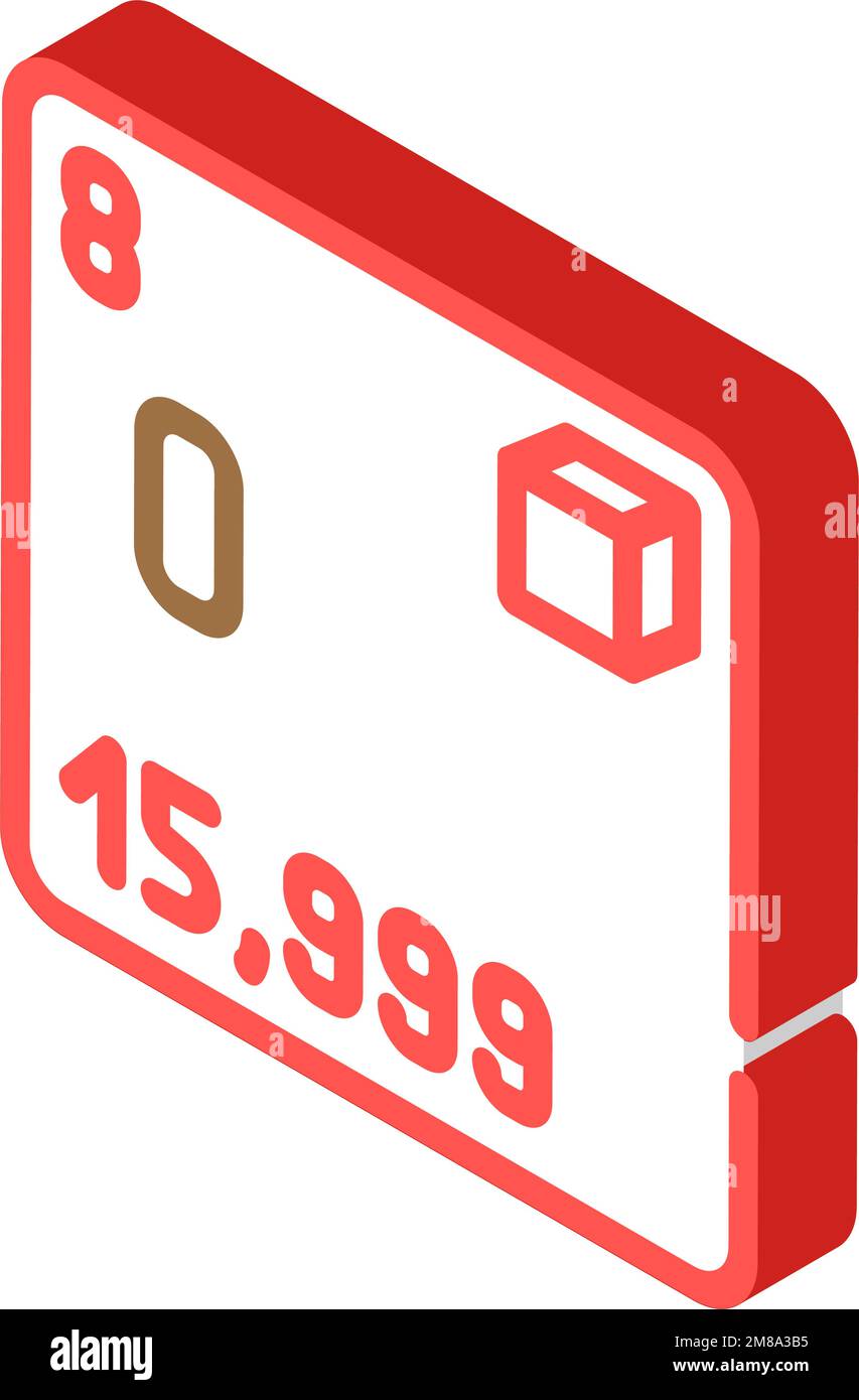 oxygen chemical element isometric icon vector illustration Stock Vector ...
