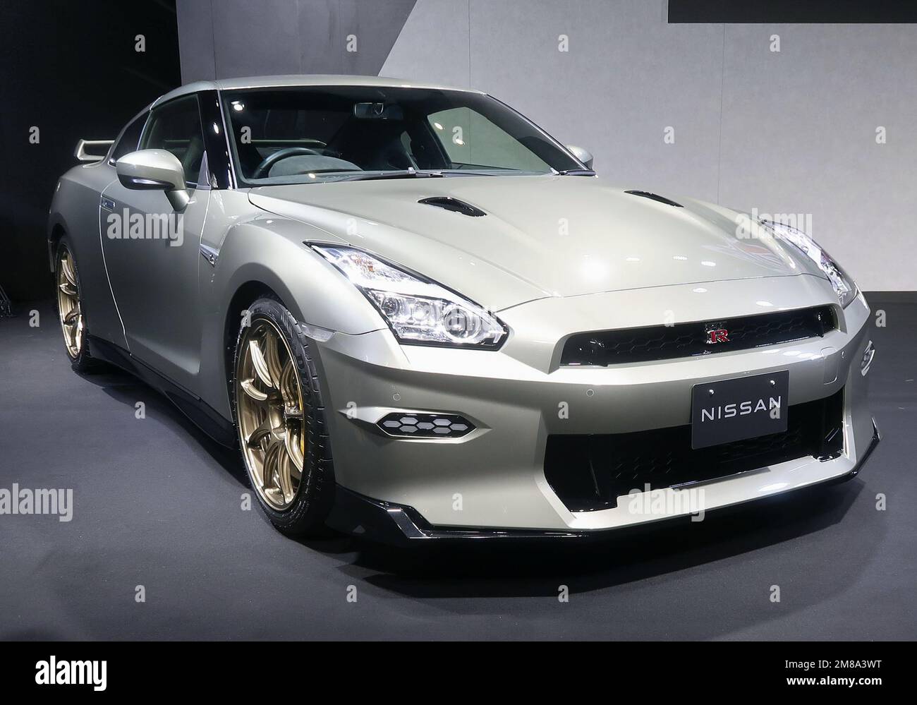 Nissan Motor Co. unveils a revamped model of its GT-R sports car at the ...