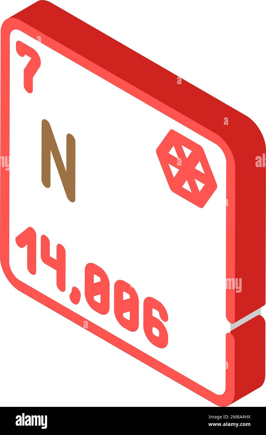 Nitrogen Chemical Element Isometric Icon Vector Illustration Stock 6412