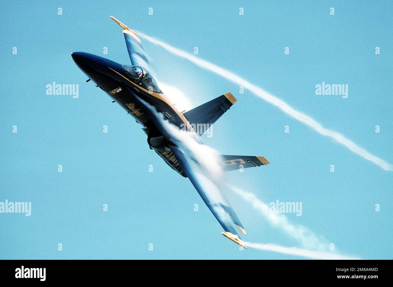 A left front view of a Navy Blue Angels Flight Demonstration Team F/A ...
