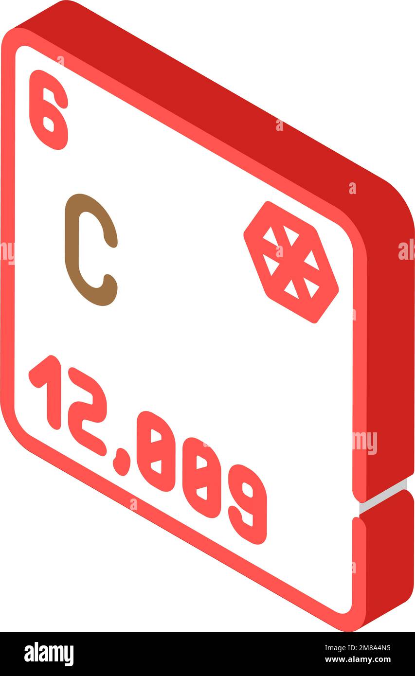 carbon chemical element isometric icon vector illustration Stock Vector ...