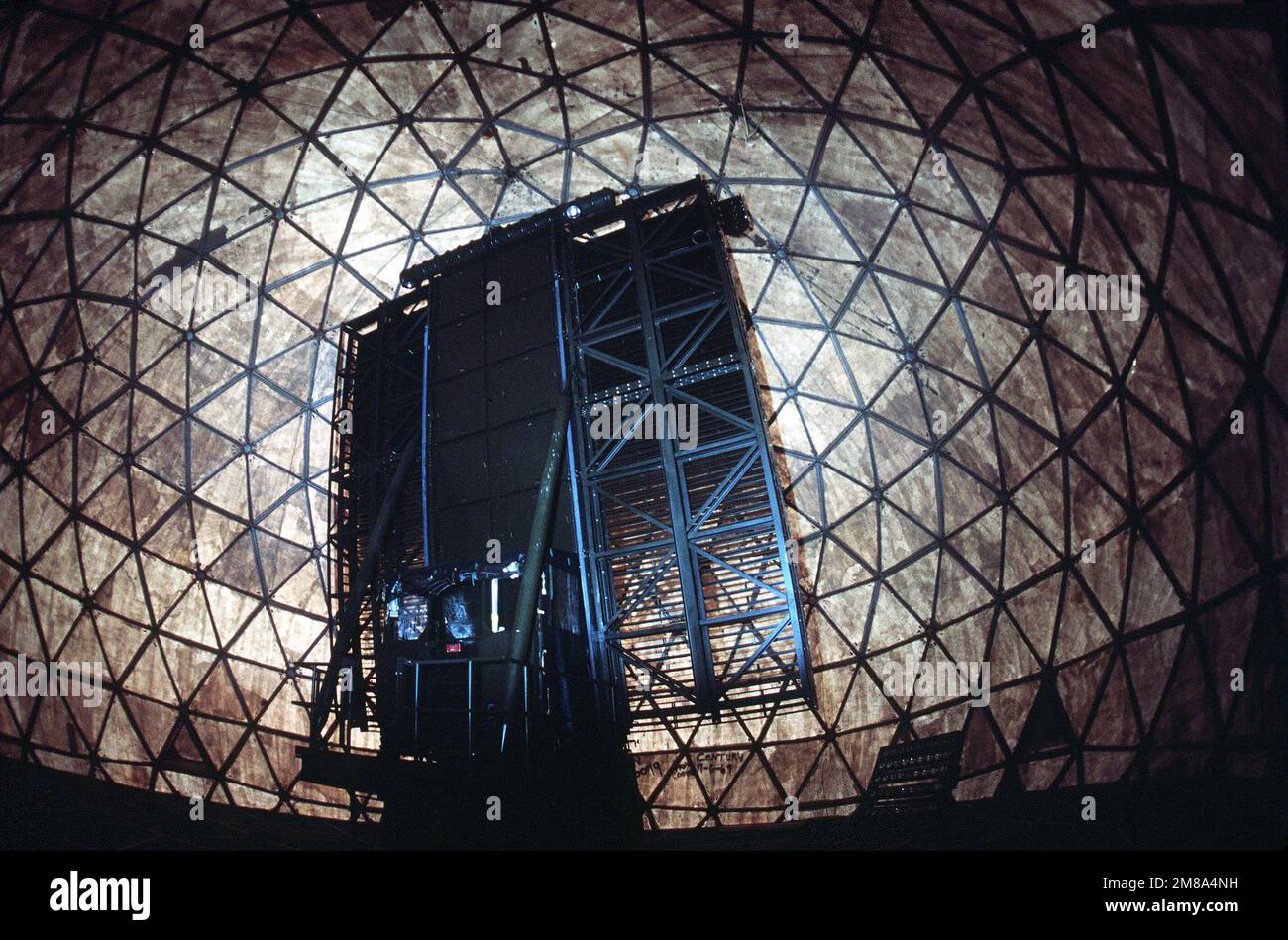 An interior view of the dome containing a 24-square-foot antenna which ...