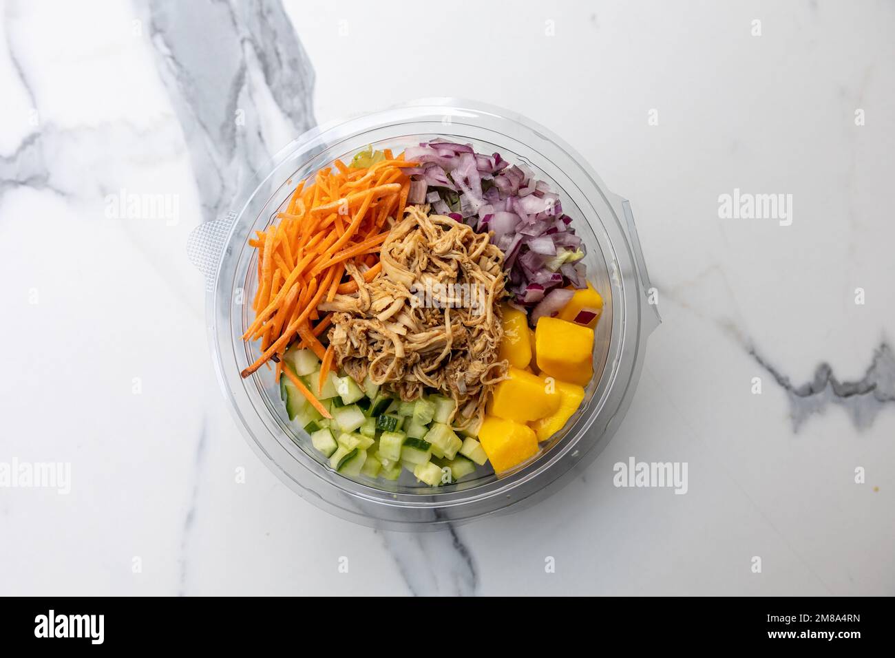 A top view of bowl with meat and different vegetables Stock Photo - Alamy