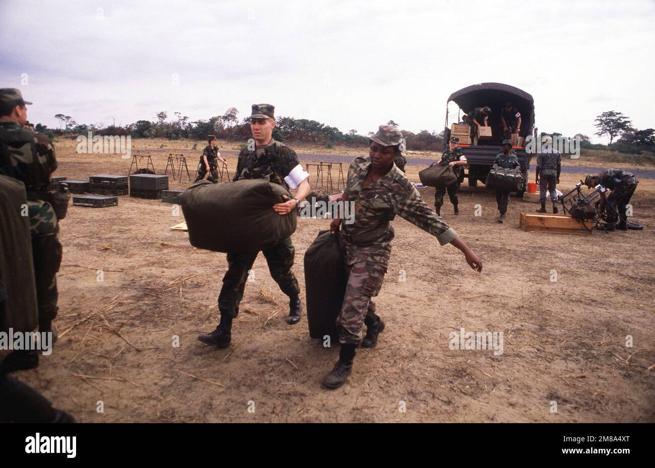 Members of a joint U.S. Army, Navy and Air Force team help Gabonese ...