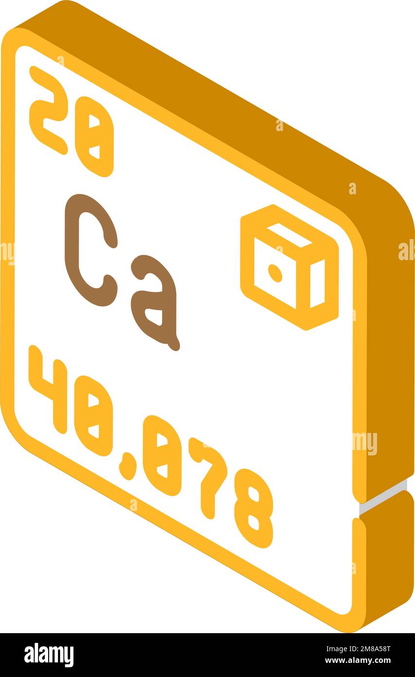 calcium chemical element isometric icon vector illustration Stock ...