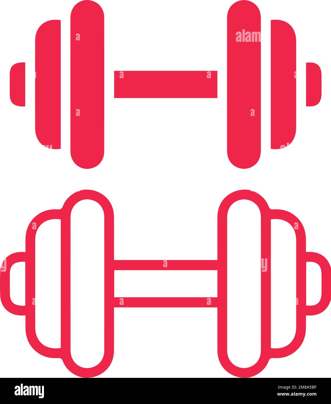A Vector design of red dumbbells icons on a white background Stock ...