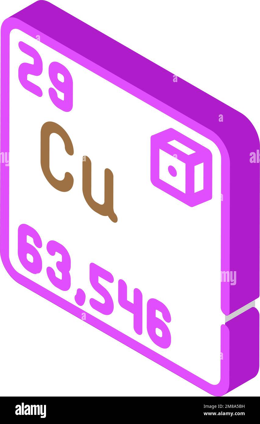 copper chemical element isometric icon vector illustration Stock Vector ...