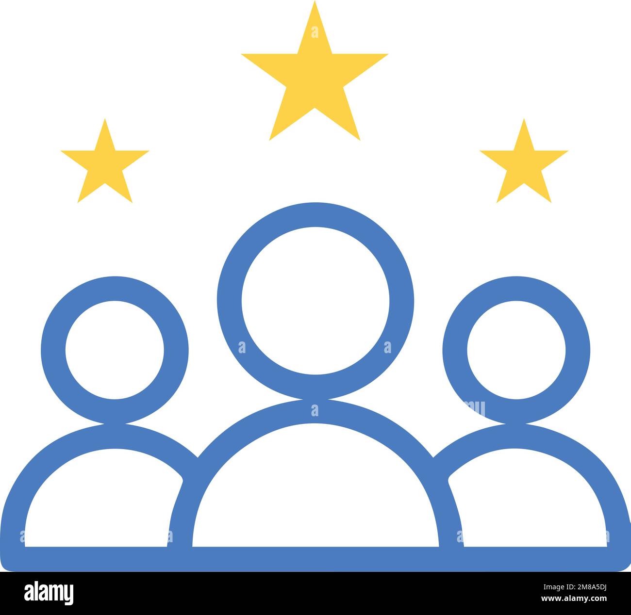 A Vector design of feedback stars and people icon for reviews on a ...