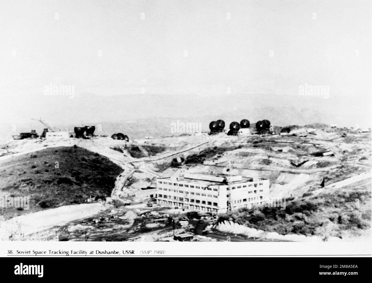 An aerial view of the Soviet space tracking facility at Dushanbe ...