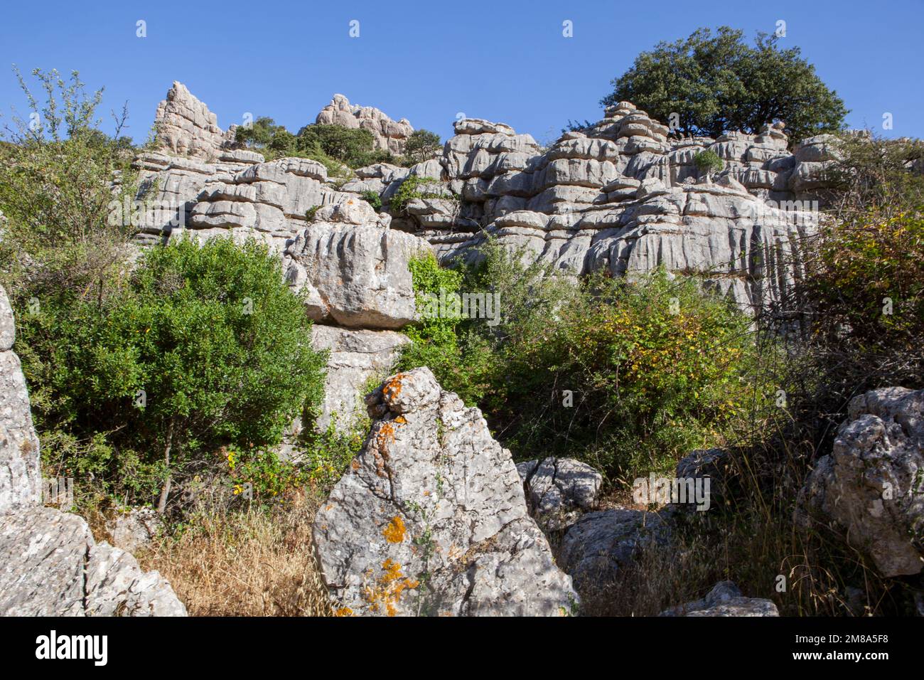 Karstic rock formations at Torcal de Antequera National Park, Malaga ...