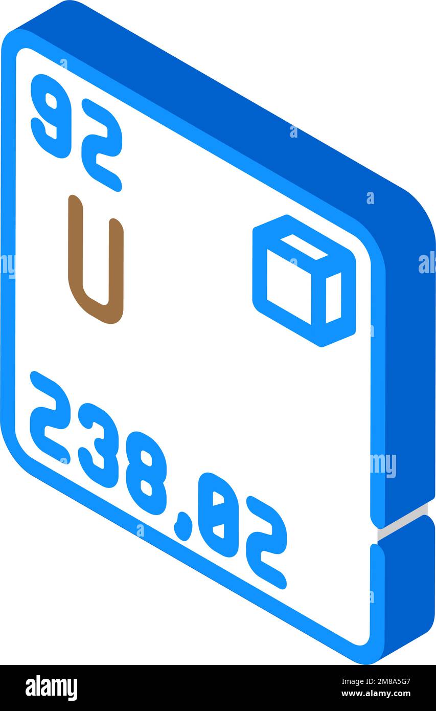 uranium chemical element isometric icon vector illustration Stock ...