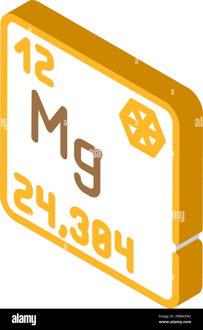 magnesium chemical element isometric icon vector illustration Stock ...