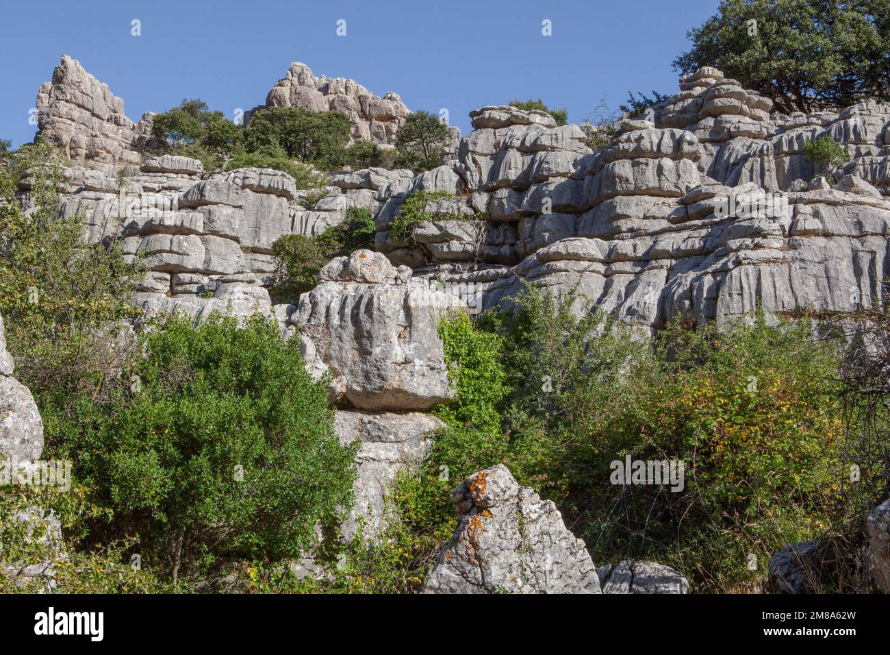 Karstic rock formations at Torcal de Antequera National Park, Malaga ...