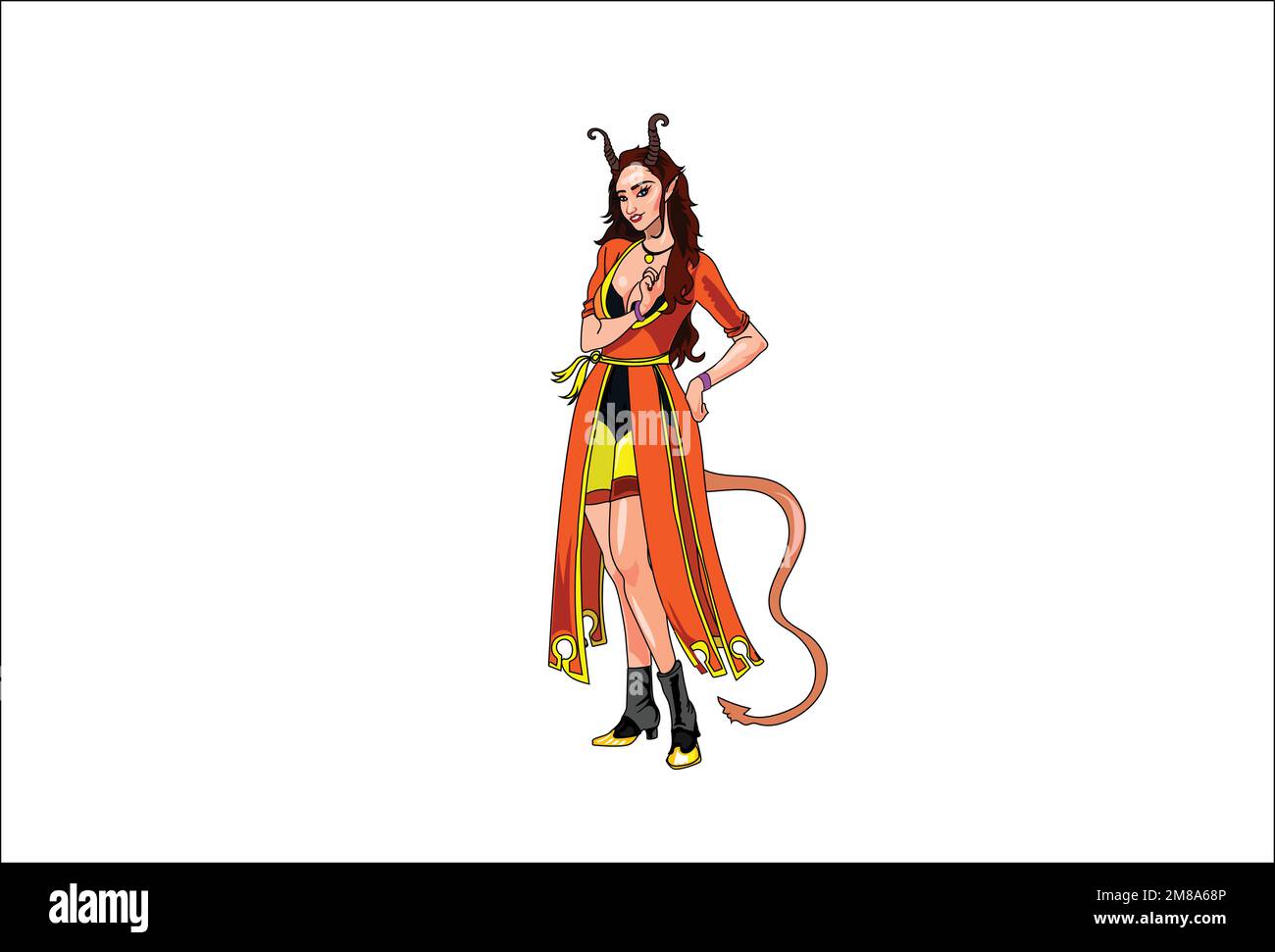 Denom Girl vector illustration on white background Stock Vector Image ...