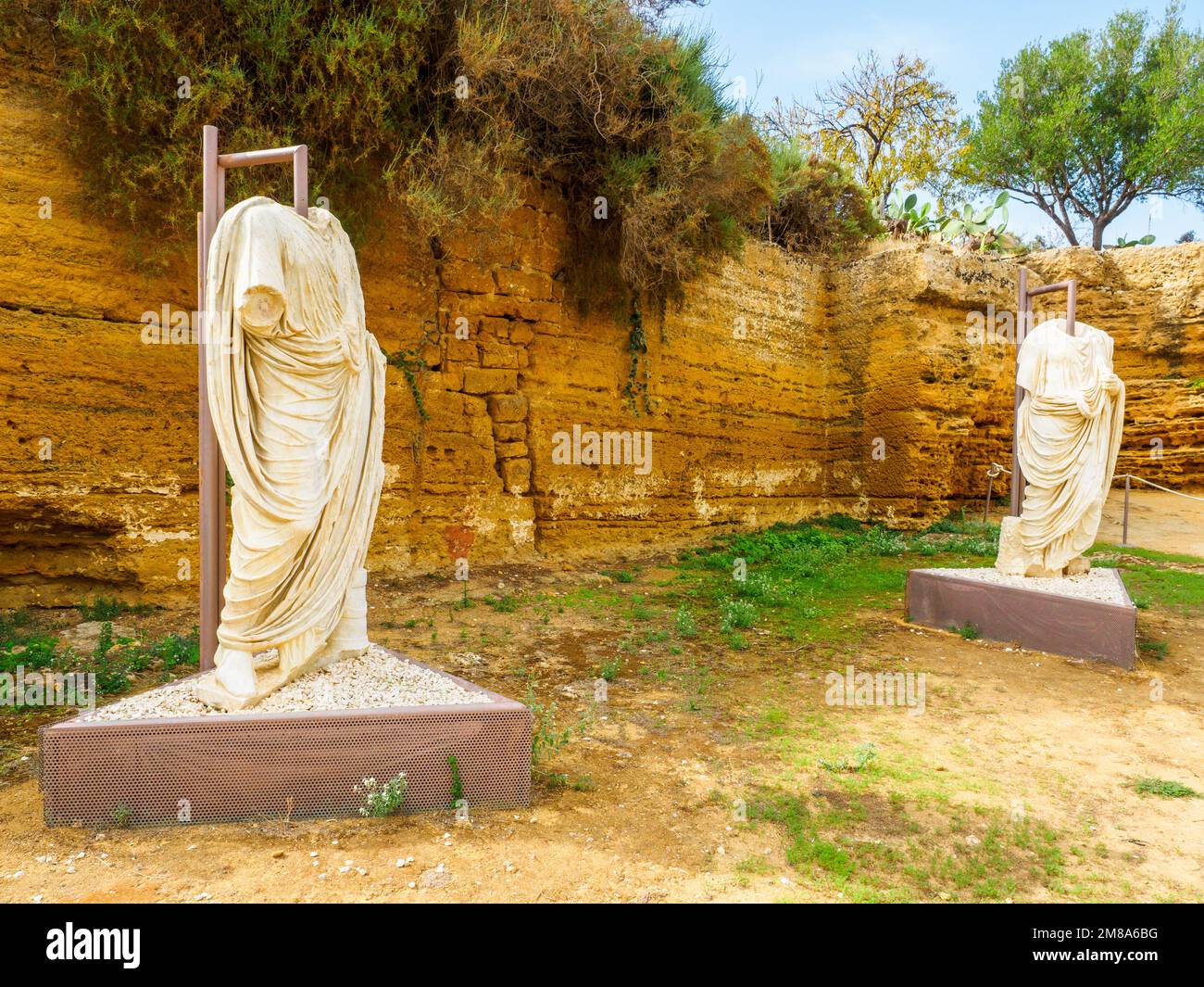 Two marble togati statues - Valley of the Temples archaeological site ...