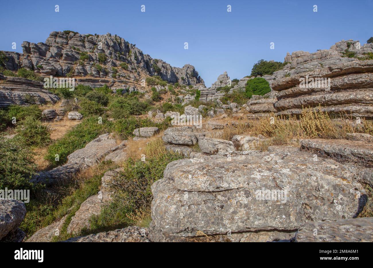 Karstic rock formations at Torcal de Antequera National Park, Malaga ...
