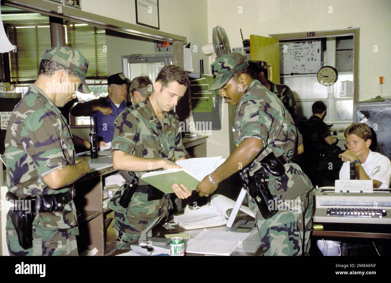 In the headquarters of the air station's security department, the ...