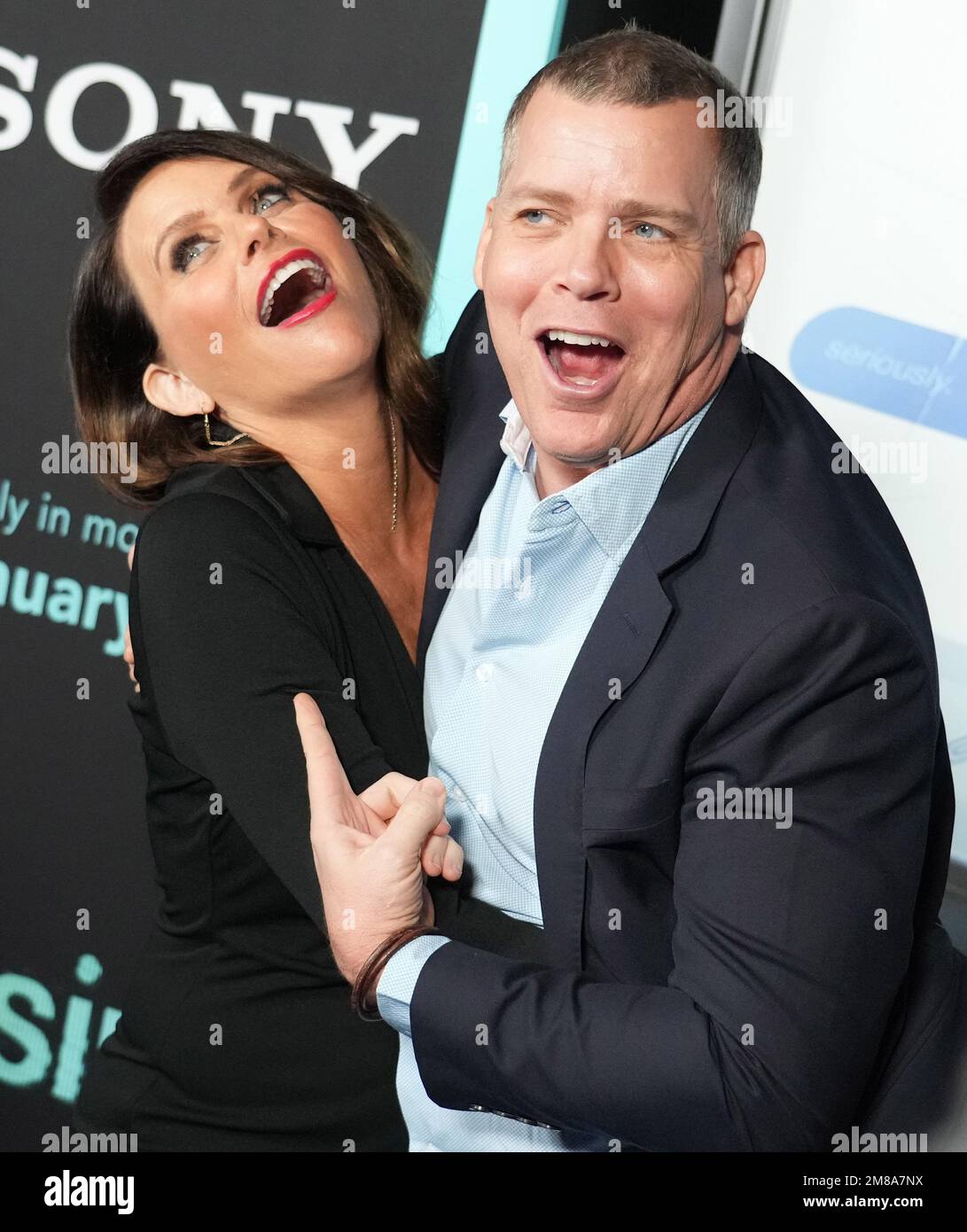 Los Angeles, CA. January 12, 2023. (L-R) Amy Landecker and Tim Griffin ...