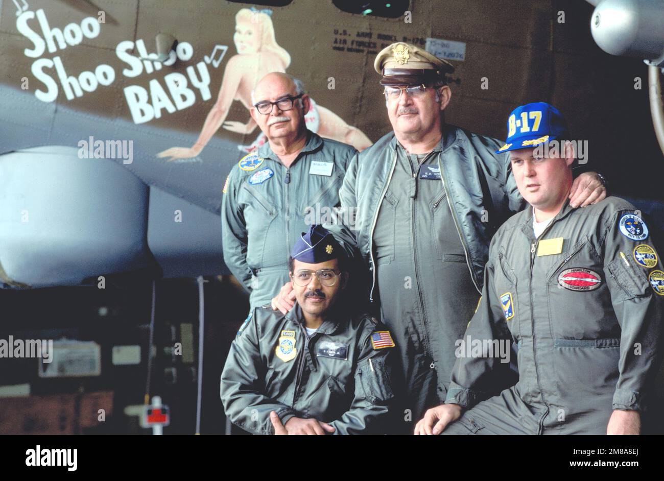 The flight crew of the restored B-17G aircraft "Shoo Shoo Shoo Baby ...