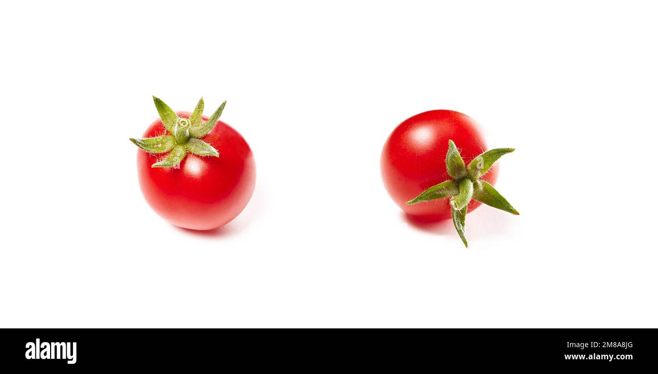 Tomato isolated on white background. Fresh red two tomato Stock Photo ...