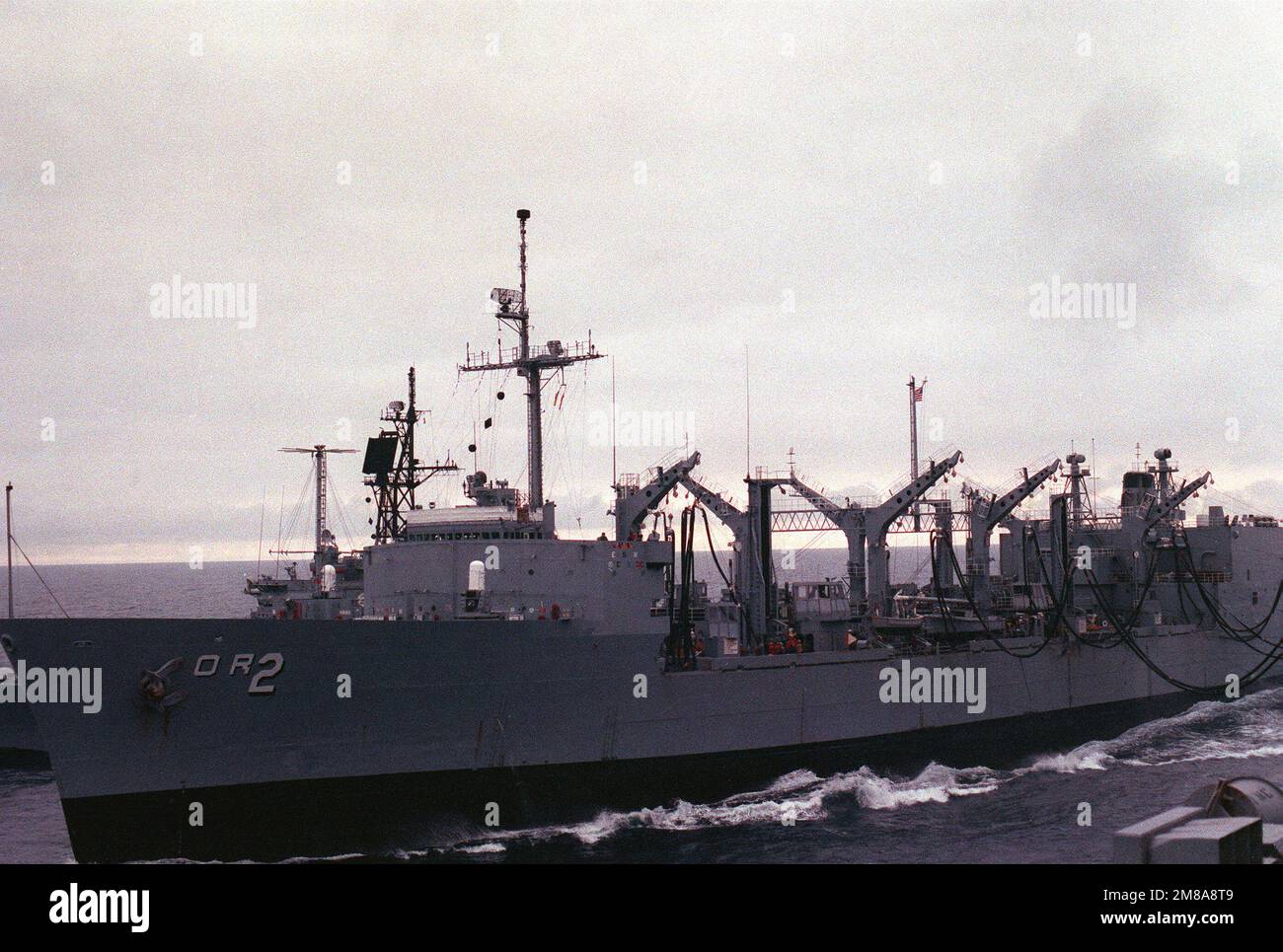 A port bow view of the replenishment oiler USS MILWAUKEE (AOR-2 ...