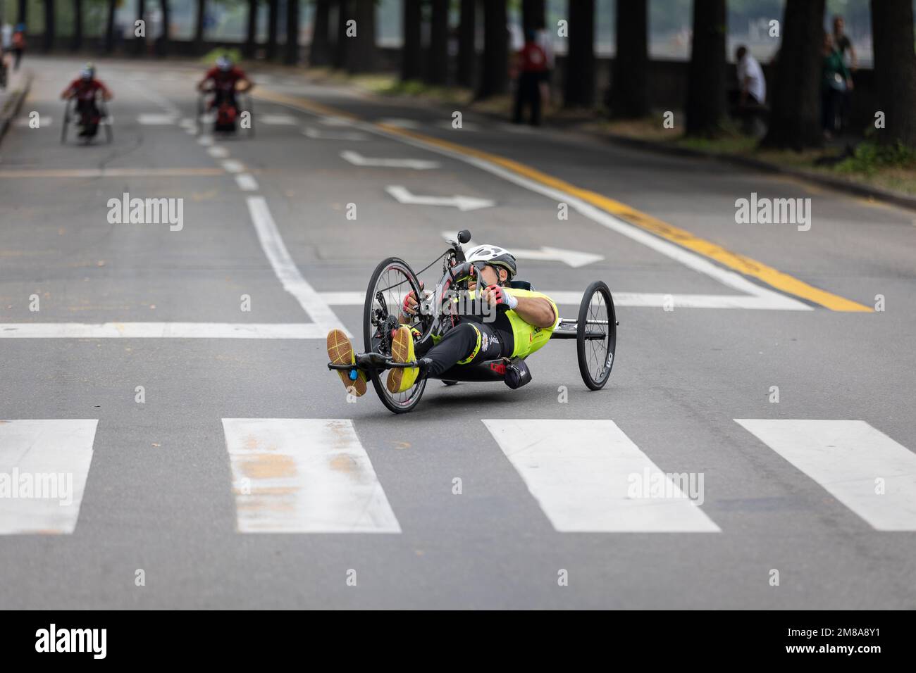 Athlete with its Special Bike on a City Track during a Race Stock Photo ...