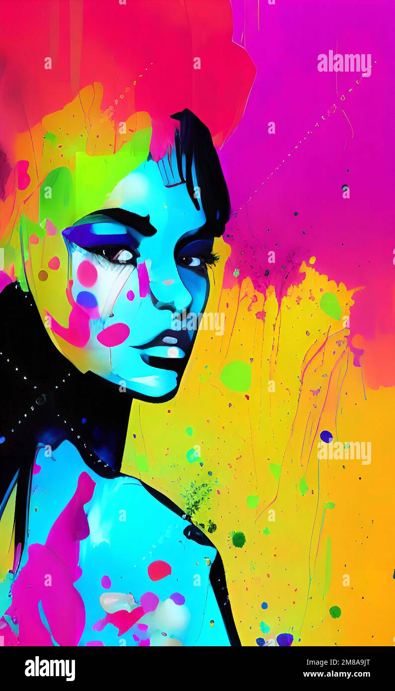 Manga woman face illustration hi-res stock photography and images - Alamy