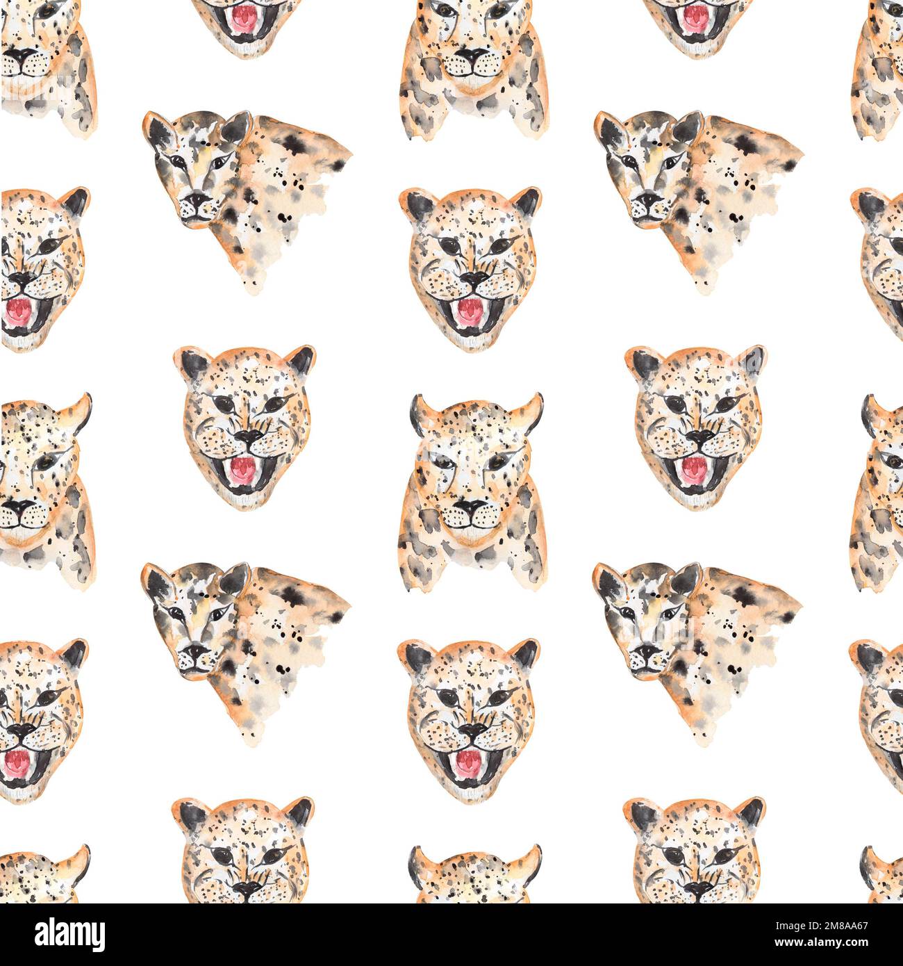 Watercolor Jungle Leopard Digital Paper, Safari Animal Pattern, African ...