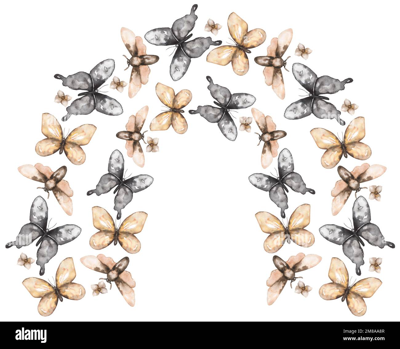 Butterfly clipart, Watercolor hand drawn Boho Rainbow clipart ...