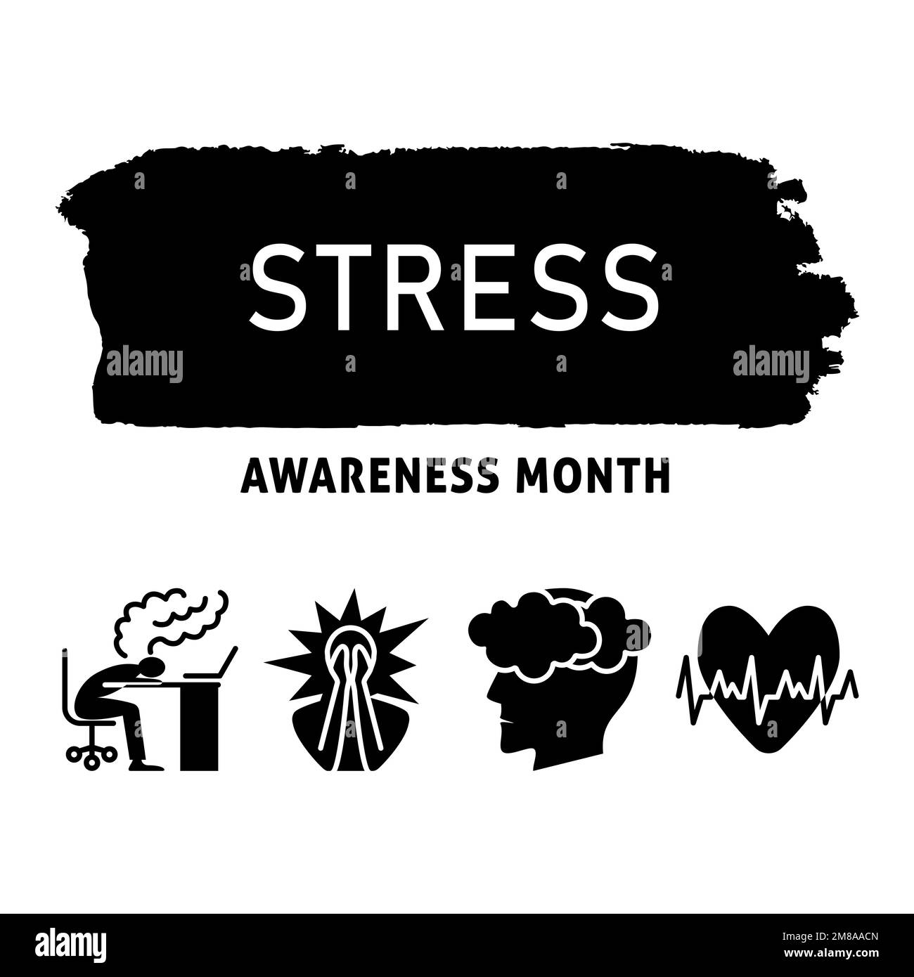 Stress awareness month banner with text. Vector illustration Stock ... Stress awareness month banner with text. Vector illustration Stock ...