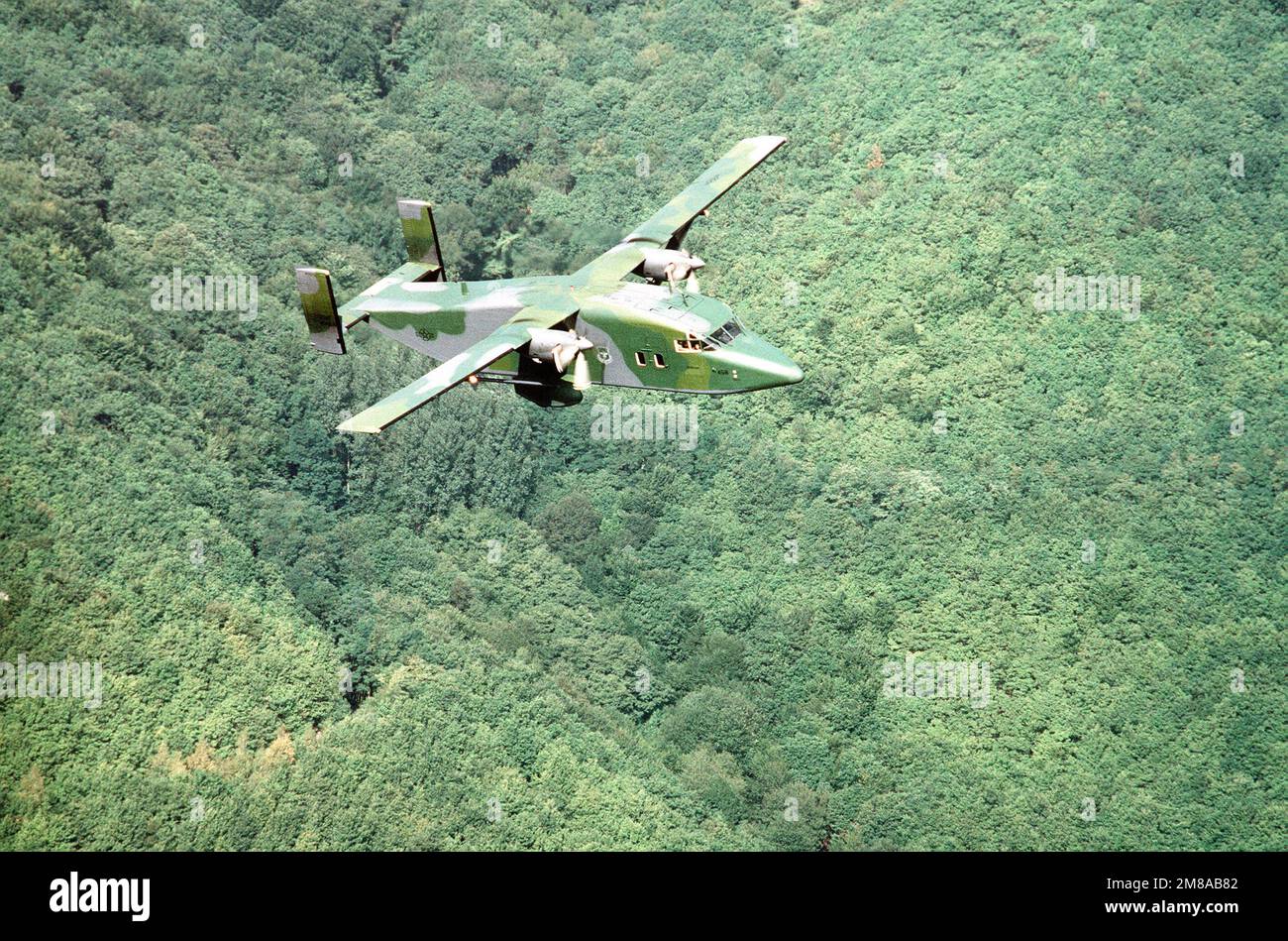 A C-23A Sherpa aircraft from the 10th Military Airlift Squadron flies over the Rhine valley ...