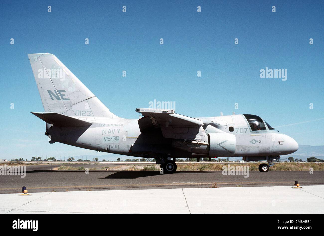 A right side view of an Air Anti-submarine Squadron 38 (VS-38) S-3A ...