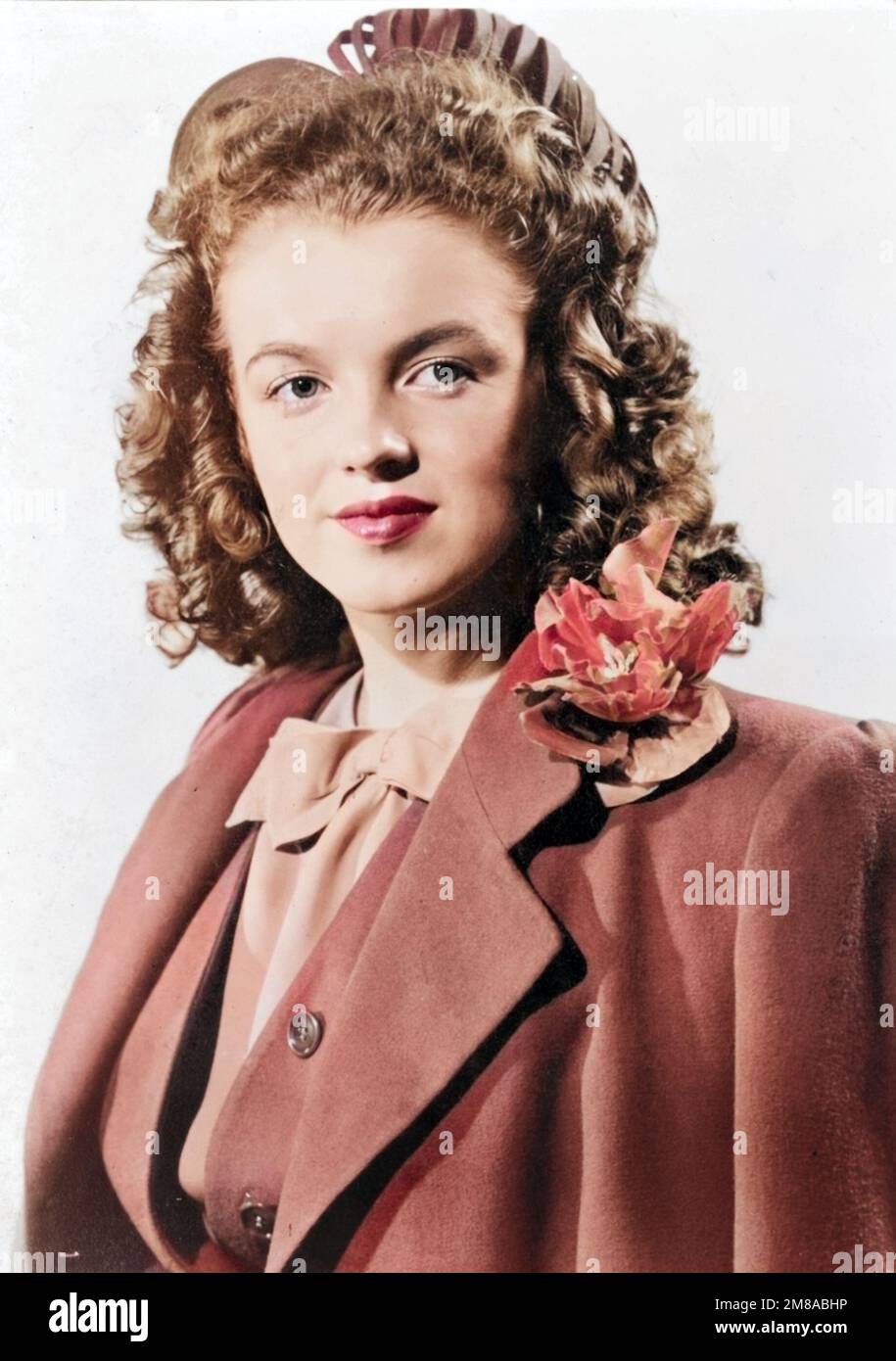 Norma Jeane, future movie star Marilyn Monroe, 1940 - colorized Stock ...
