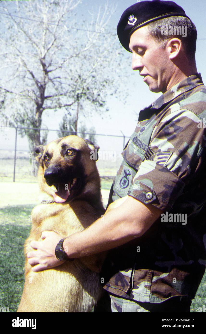 STAFF SGT. William Dance and his dog, Bennie, represent the Air ...