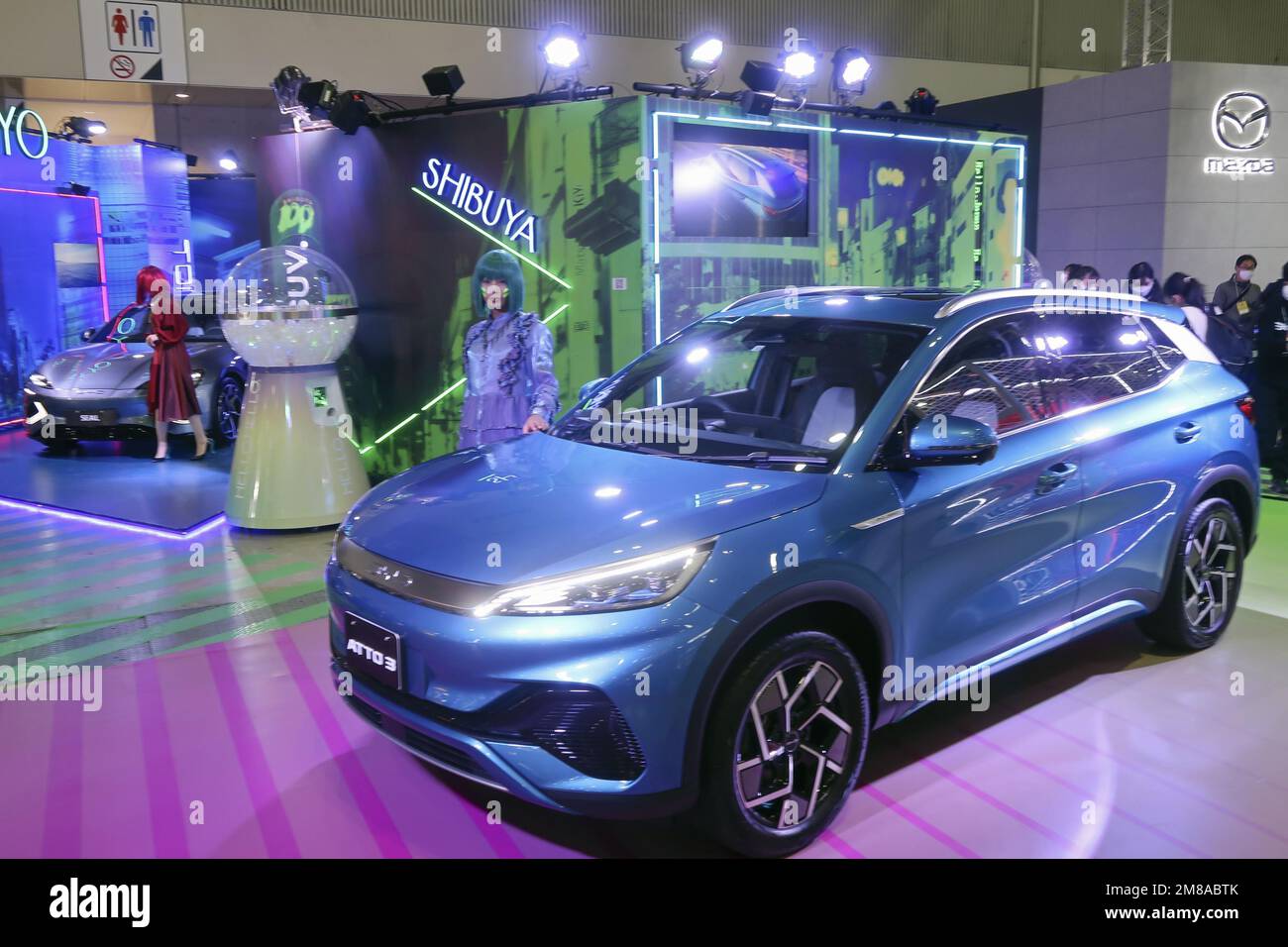 Chinese electric vehicle giant BYD Co. exhibits its Atto 3 sport ...