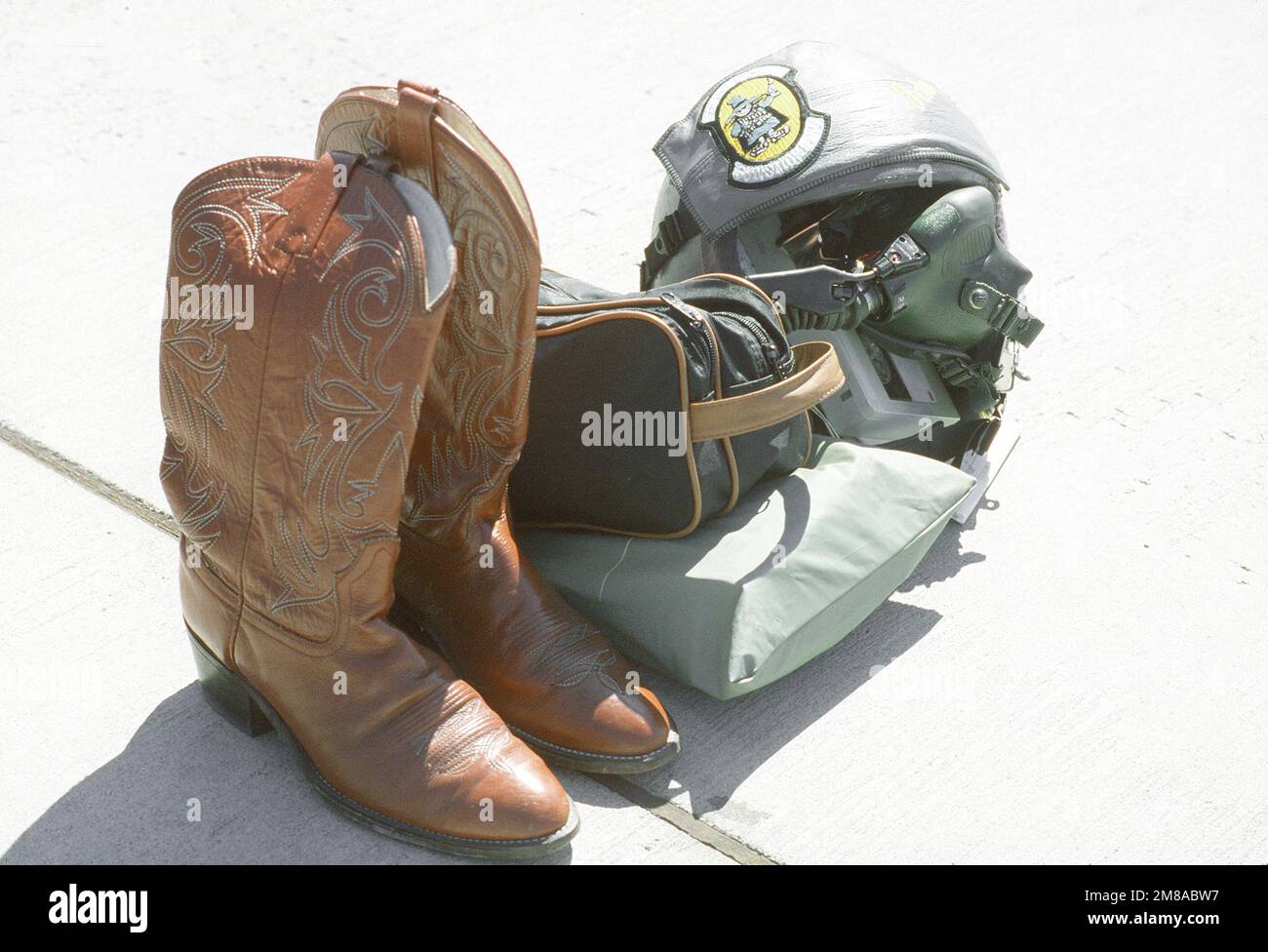 A pilot's ready-for-shootout gear during Gunsmoke '87, an Air Force ...
