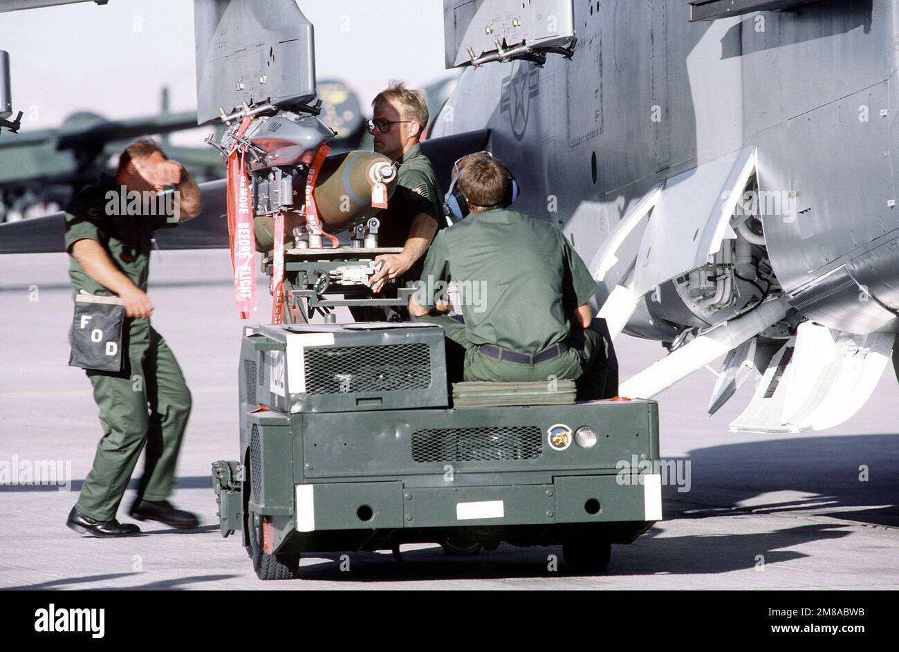 Colorado Air National Guard munitions crew members prepare Mark 82 high ...