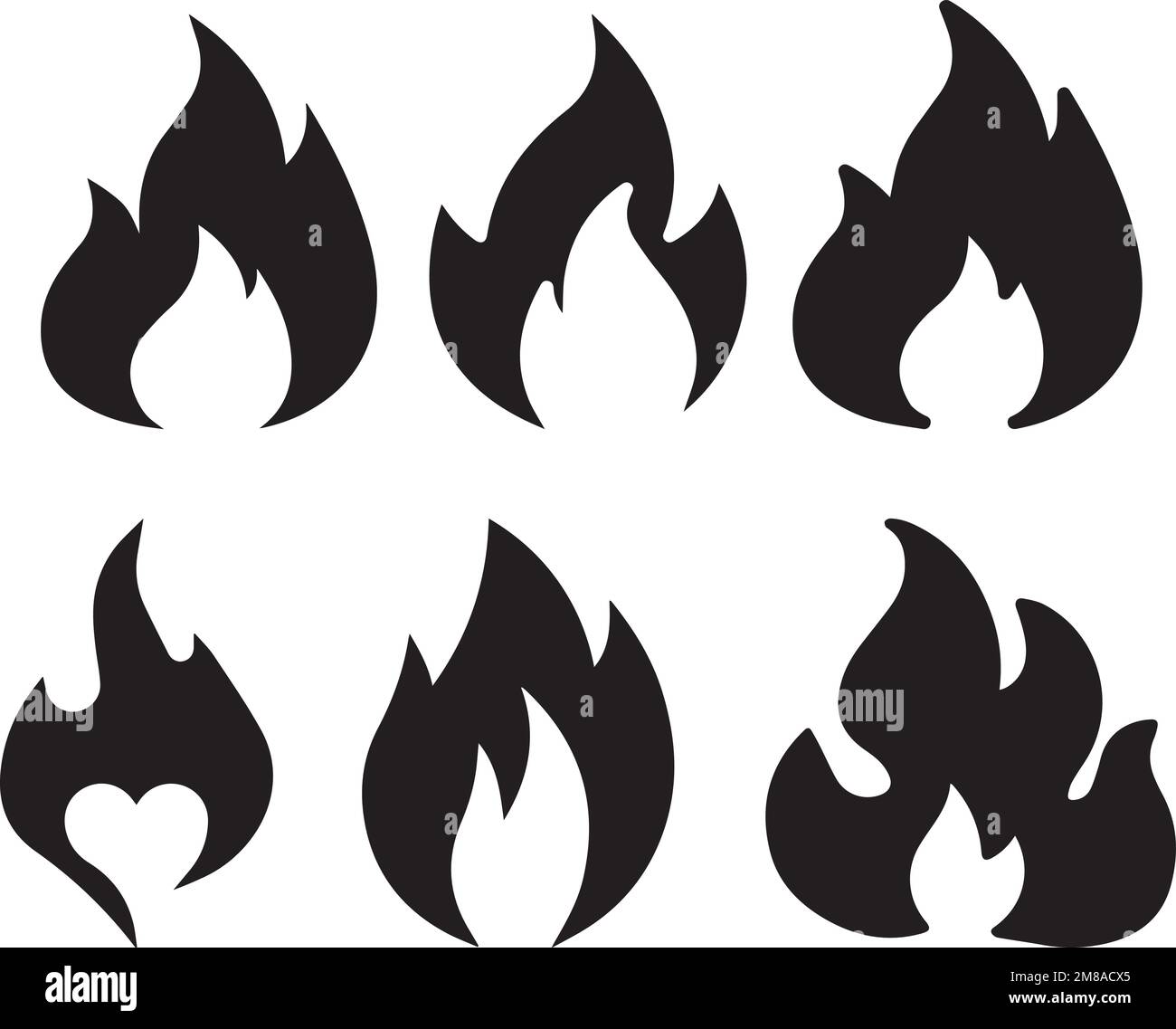 A Vector design of fire flame set on a white background Stock Vector ...