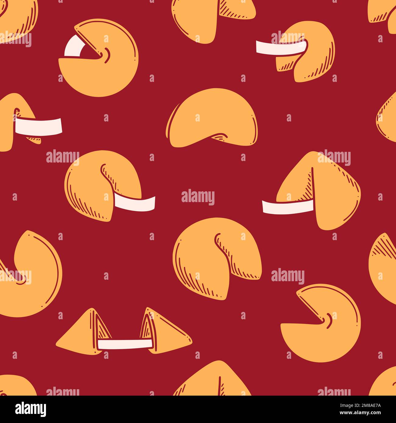 Chinese fortune cookies vector illustration. Chinese New year dessert ...