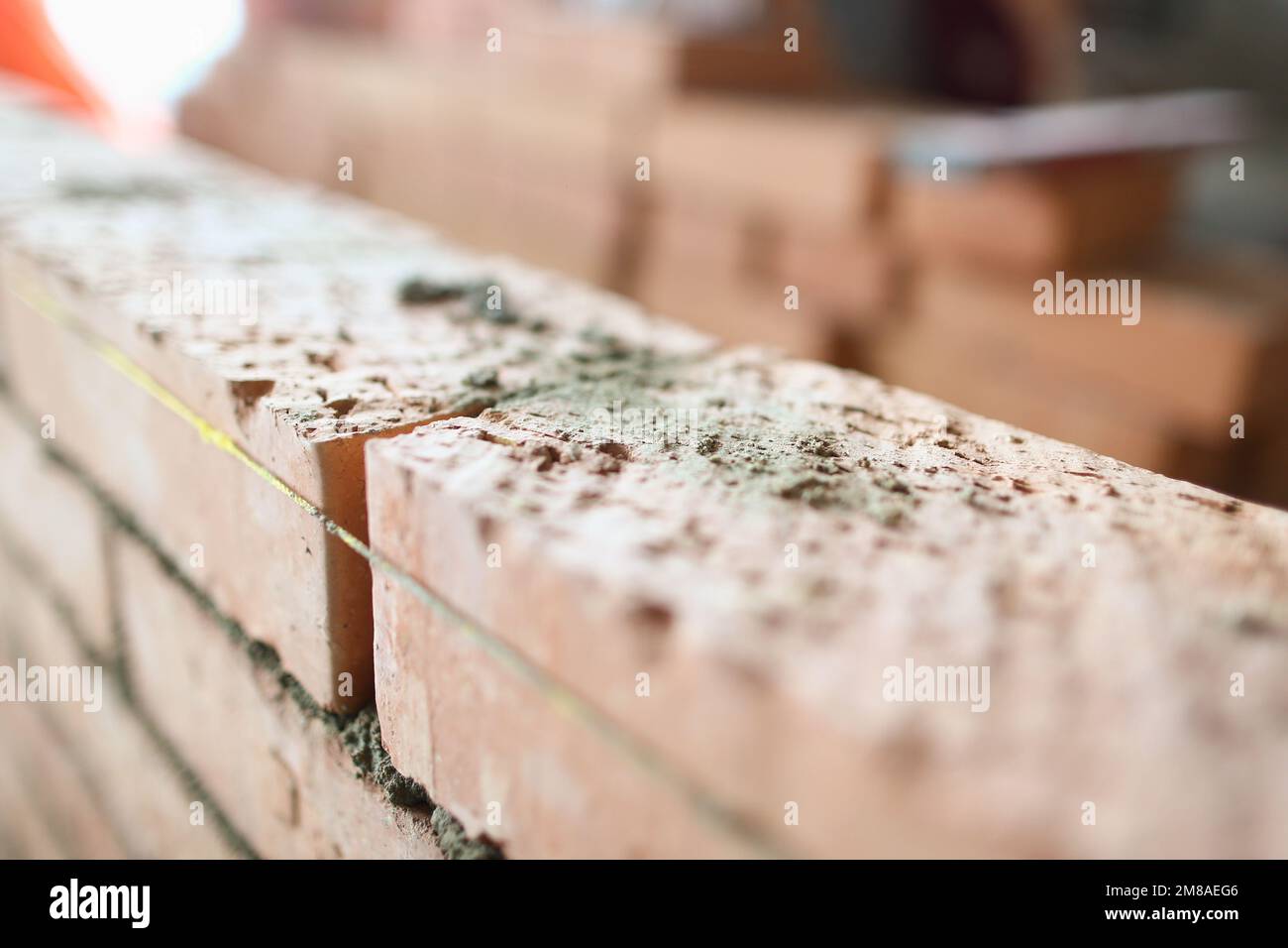 Brickwork wall proper red brick laying for solid wall of strong brick ...