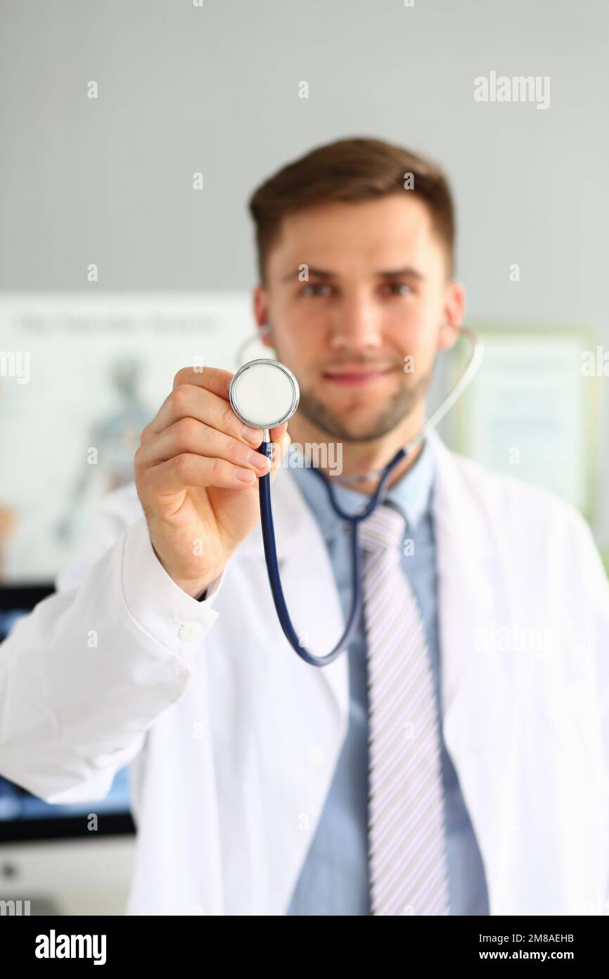 Portrait positive male doctor showing hi-res stock photography and images - Alamy