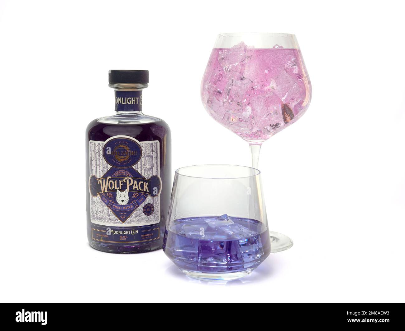 Bucharest, Romania - January 7, 2023: Romanian Wolfpack gin takes its ...