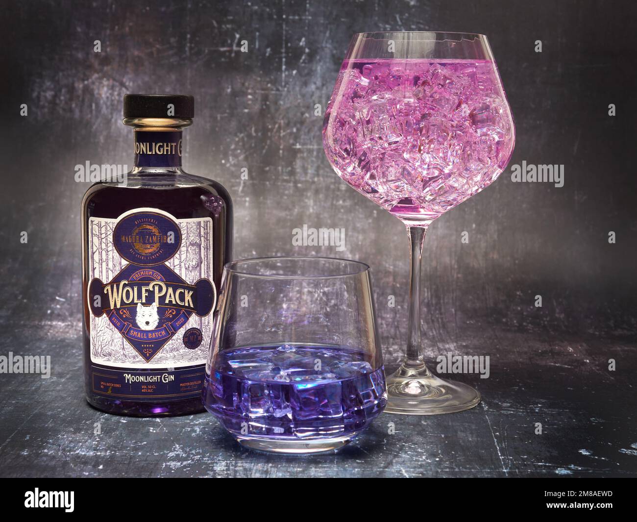 Bucharest, Romania - January 7, 2023: Romanian Wolfpack gin takes its ...