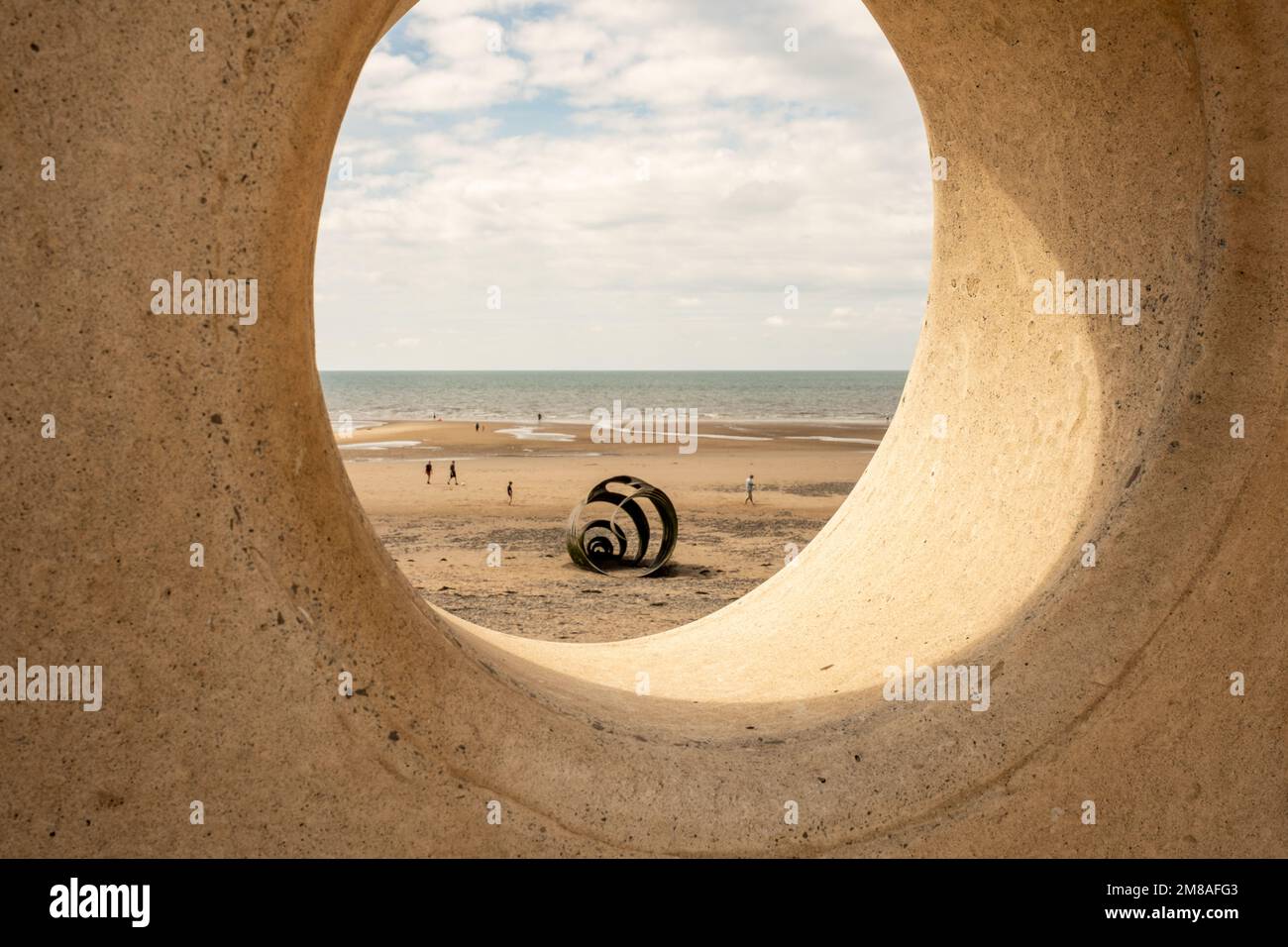 Mary's Shell on the beach in Cleveleys, Lancashire, as seen through a ...