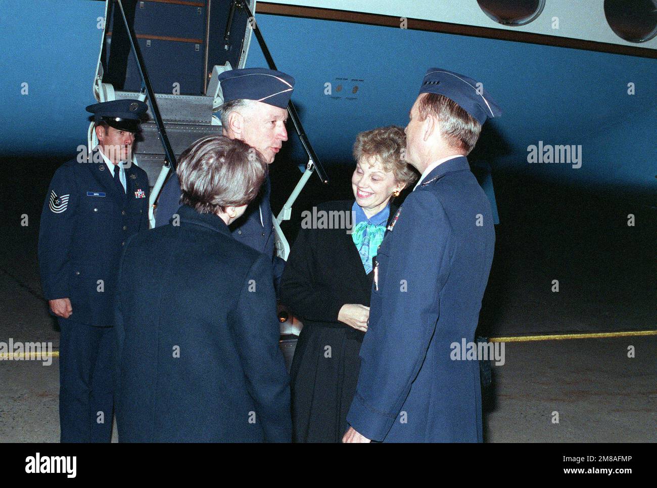 Air Force CHIEF of STAFF GEN Larry D. Welch, left, and his wife talk ...