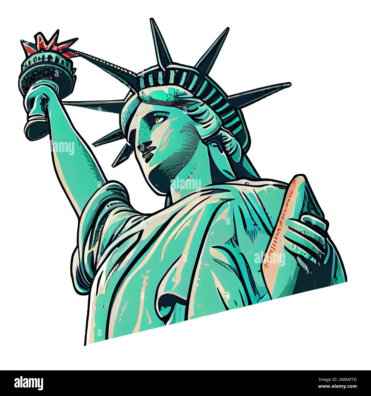 Lady liberty cartoon hi-res stock photography and images - Alamy