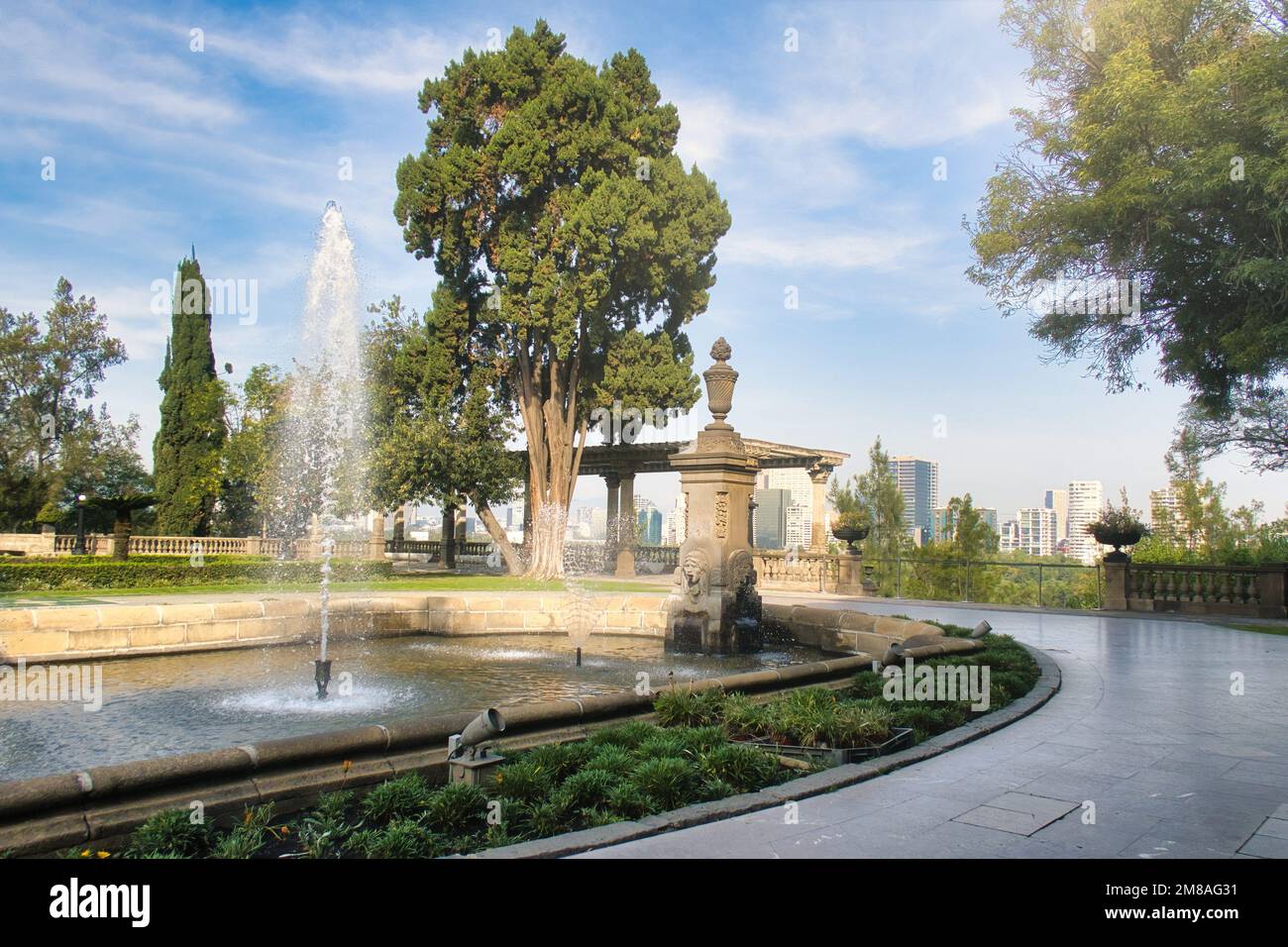 A garden inside Chapultepec castle in Mexico Stock Photo - Alamy