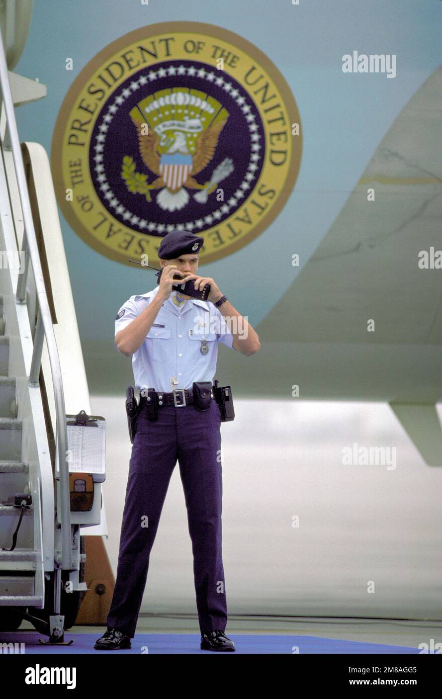 SENIOR AIRMAN George Gosztola, 63rd Security Police Squadron, guards ...